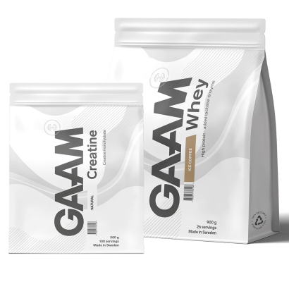 Köp GAAM Whey 900 g & GAAM Creatine Monohydrat 500 g | Snabb leverans ...